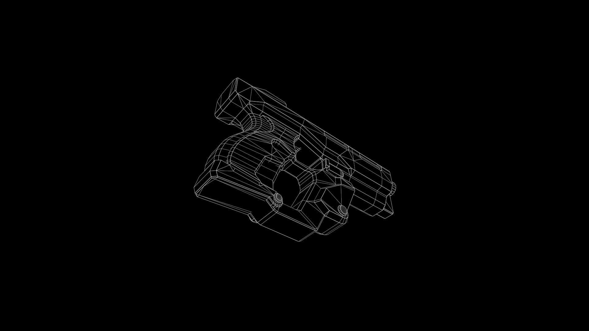 3D model Low Poly Sci-Fi Futuristic Pistol Handgun AR VR Ready VR / AR ...