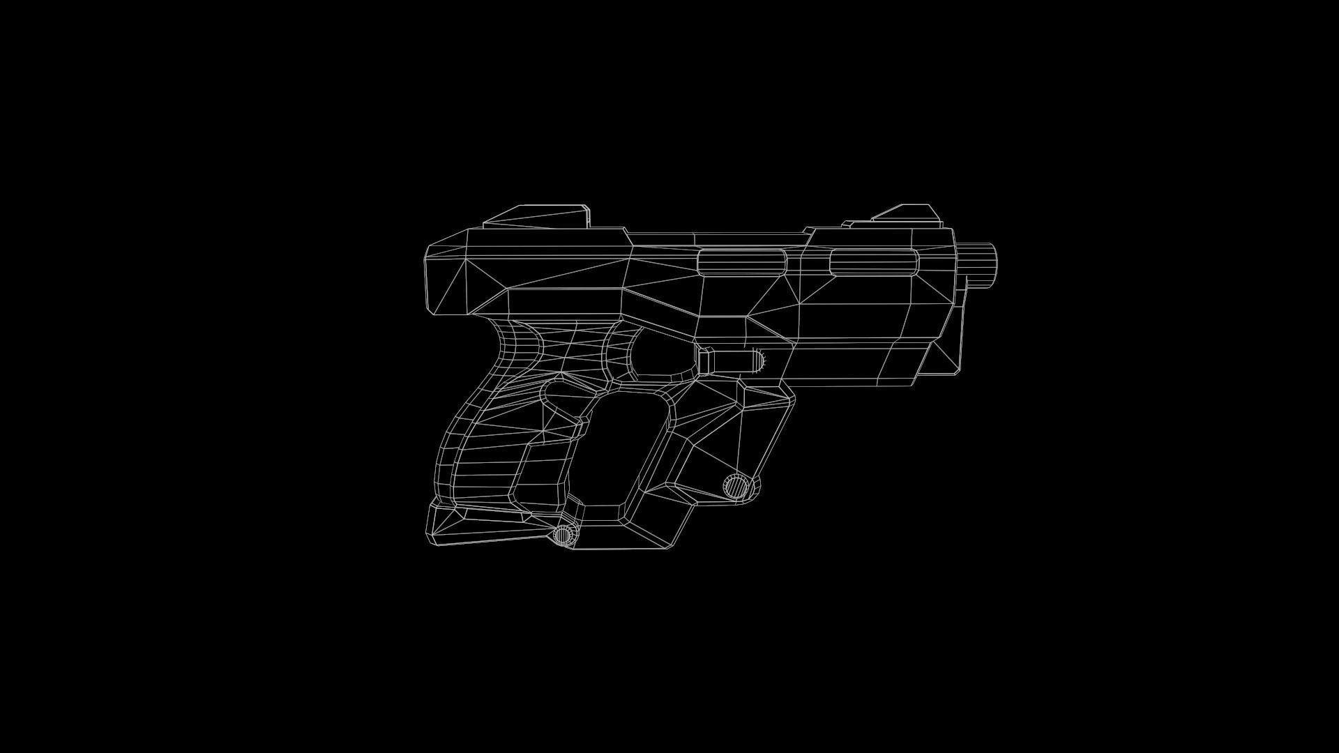 3D model Low Poly Sci-Fi Futuristic Pistol Handgun AR VR Ready VR / AR ...