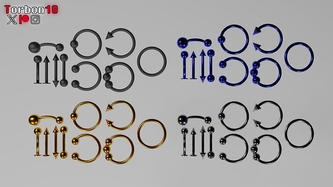Piercings free VR / AR / low-poly 3D model | CGTrader