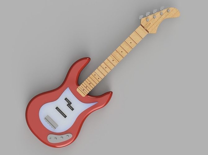 Simple Bass Guitar 3D model 3D printable | CGTrader
