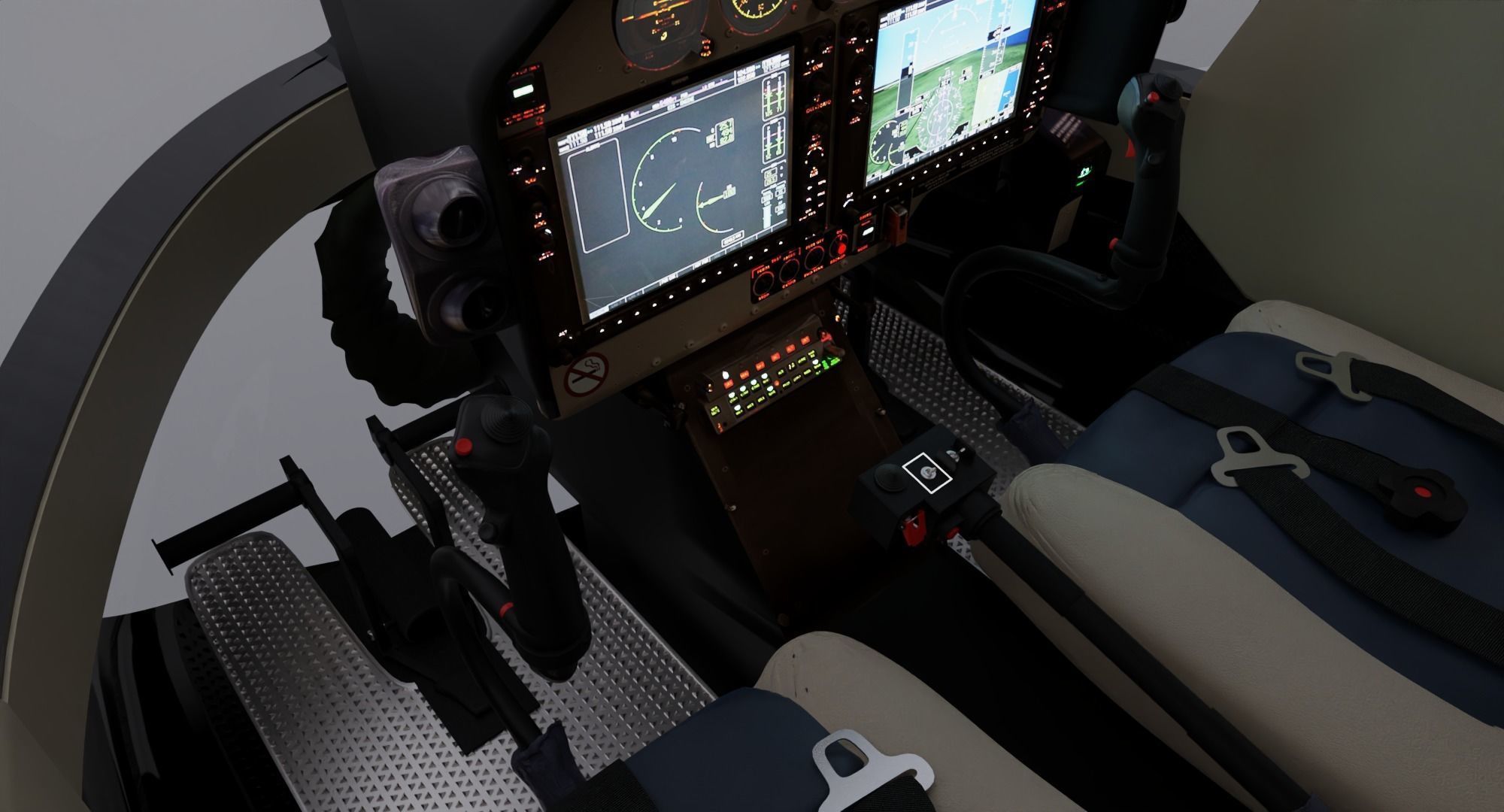 3D model Helicopter Cockpit Bell 407 VR / AR / low-poly | CGTrader