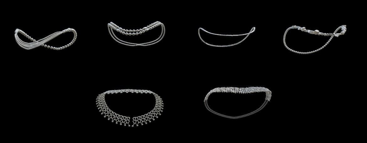 3D model 6 silver necklaces VR / AR / low-poly | CGTrader
