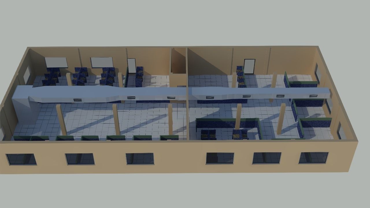 HVAC Central Line Route Duct Design - 02 3D model | CGTrader