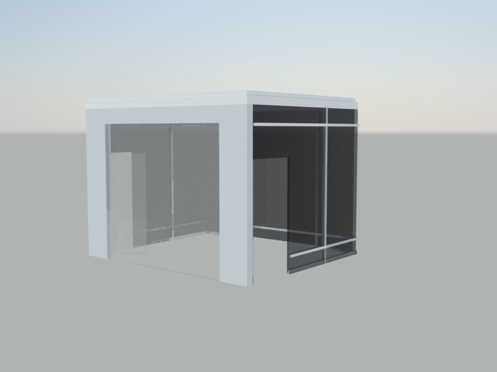 Cubic glass Wall Room 3D model | CGTrader