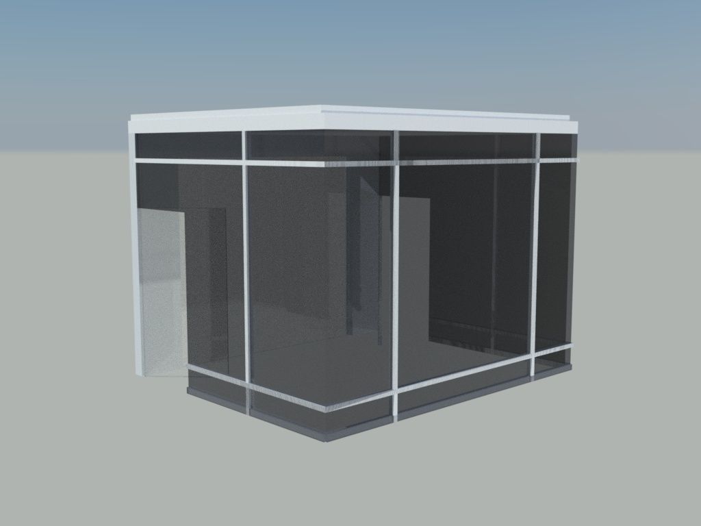 Cubic glass Wall Room 3D model | CGTrader