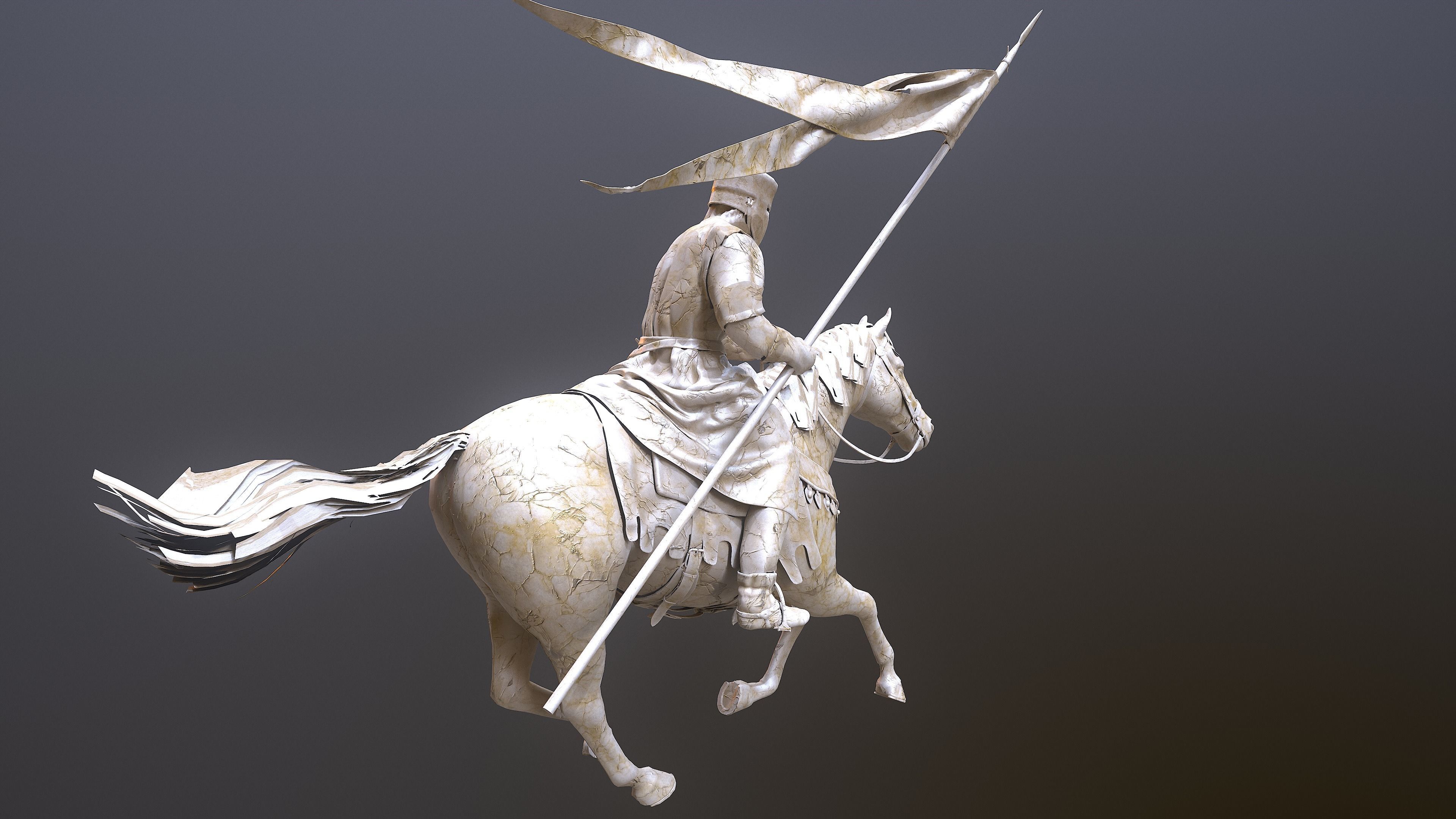 3D model Champion of Chivalry The Marble Knight VR / AR / low-poly ...