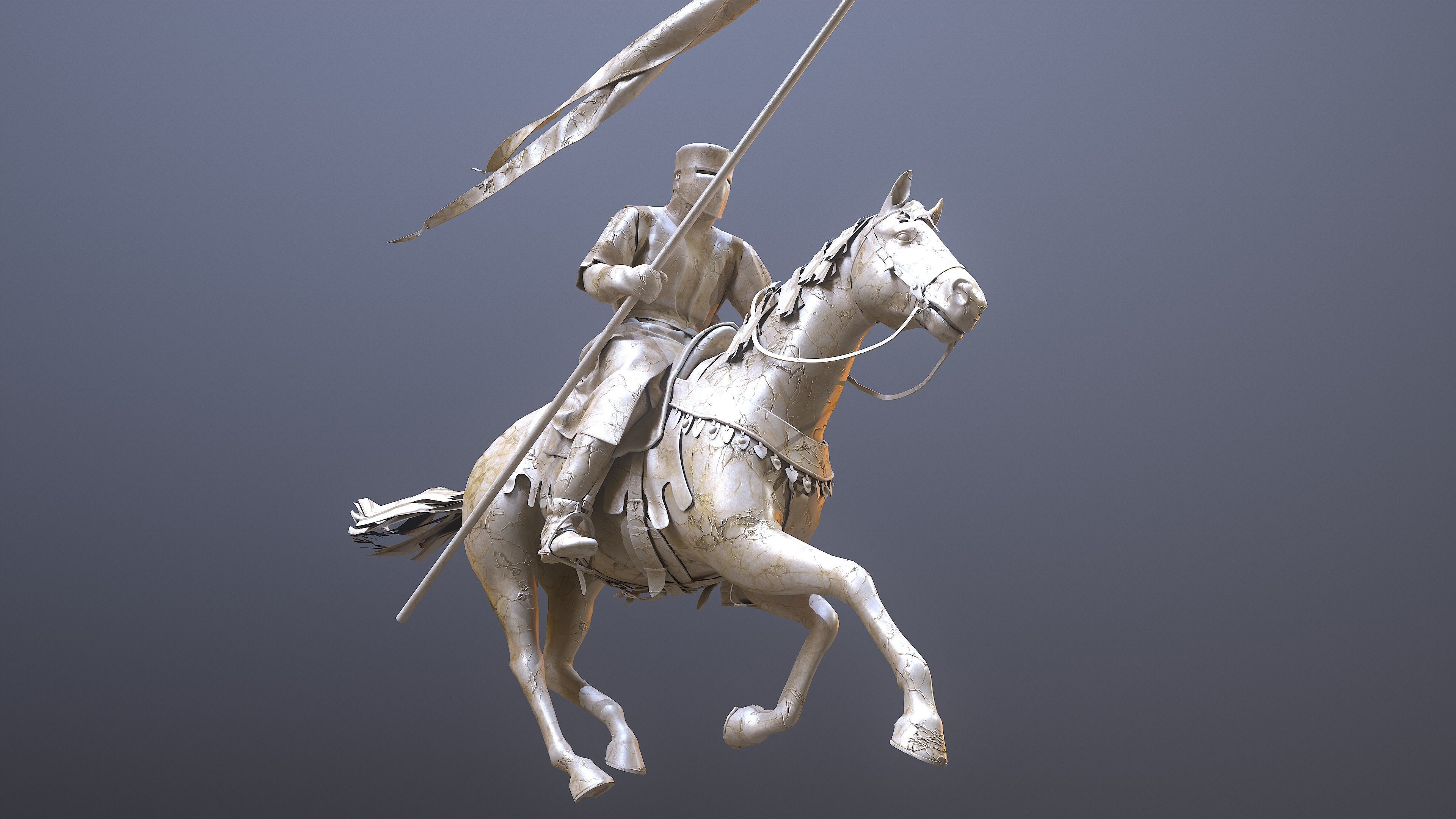 3D model Champion of Chivalry The Marble Knight VR / AR / low-poly ...