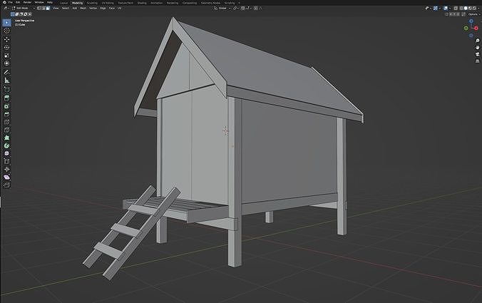 Low polygon Small Thailand House free 3D model | CGTrader