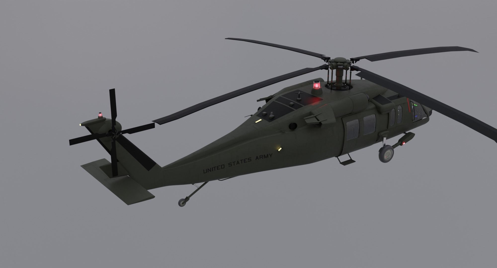 3D model Black Hawk Helicopter with Full Interior VR / AR / low-poly ...