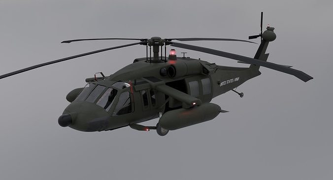 3D model Black Hawk Helicopter with Full Interior VR / AR / low-poly ...