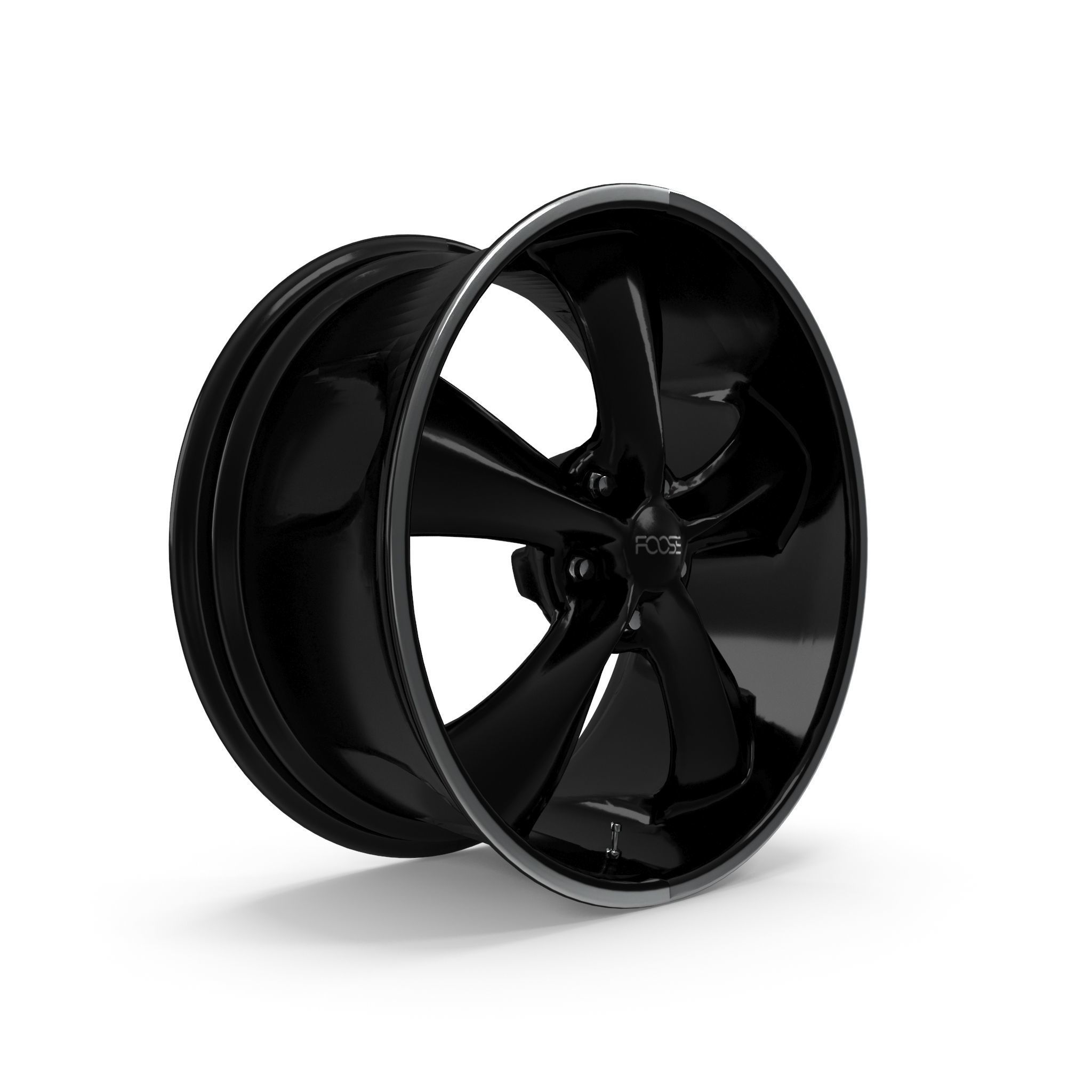 FOOSE Legend Wheel 17x8 Gloss Black With Machined Lip 1965-1973 3D ...