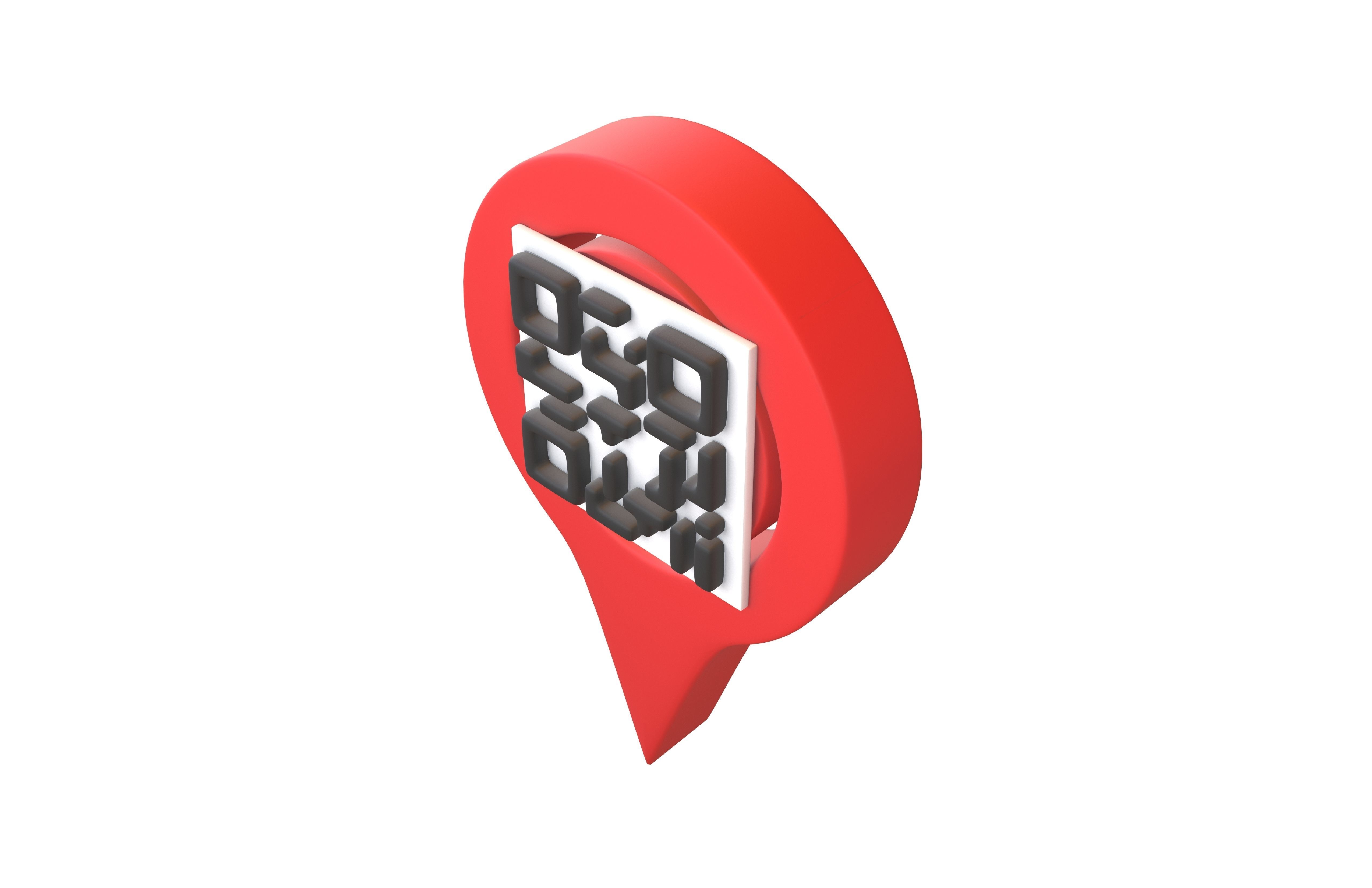 3D model Qr Code Location Tag Icon v1 001 VR / AR / low-poly | CGTrader