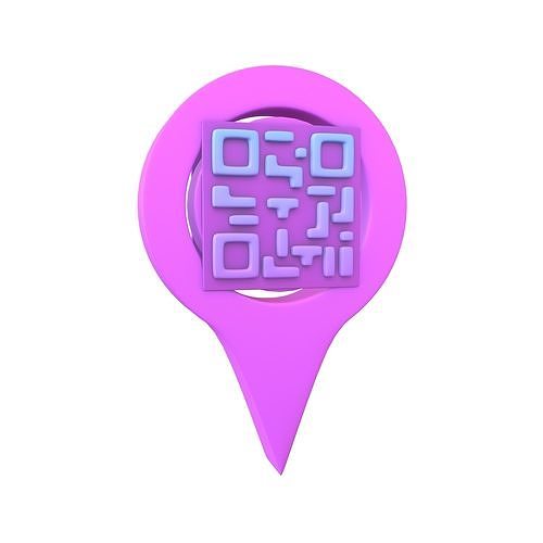 3D model Qr Code Location Tag Icon v1 011 VR / AR / low-poly | CGTrader