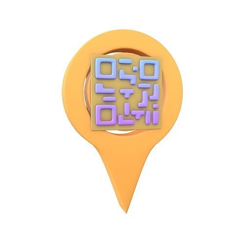 3D model Qr Code Location Tag Icon v1 012 VR / AR / low-poly | CGTrader
