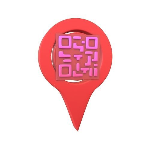 3D model Qr Code Location Tag Icon v1 013 VR / AR / low-poly | CGTrader