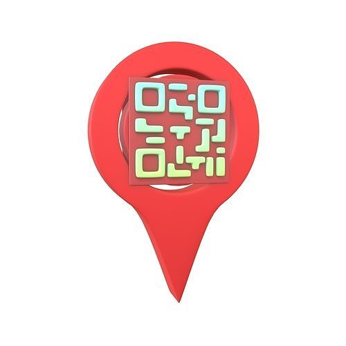 3D model Qr Code Location Tag Icon v1 019 VR / AR / low-poly | CGTrader