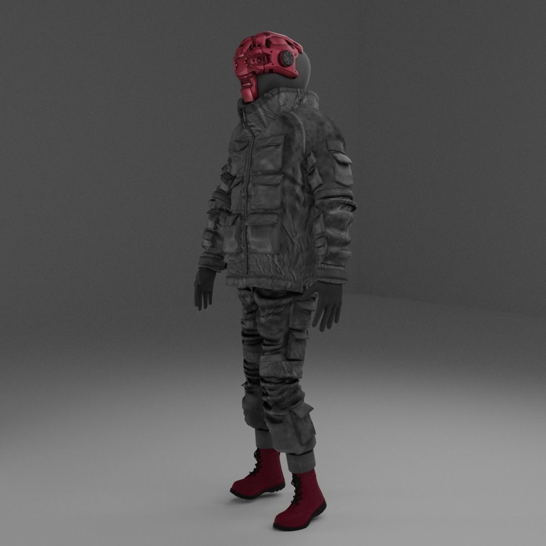 Scifi Character - Cyberpunk Mercenary 3D model rigged | CGTrader
