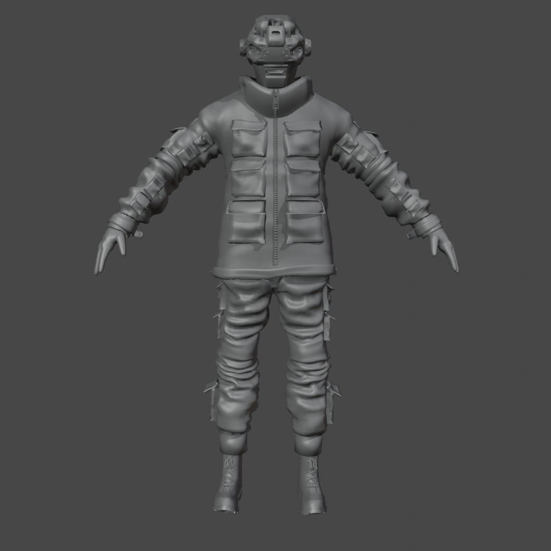 Scifi Character - Cyberpunk Mercenary 3D model rigged | CGTrader