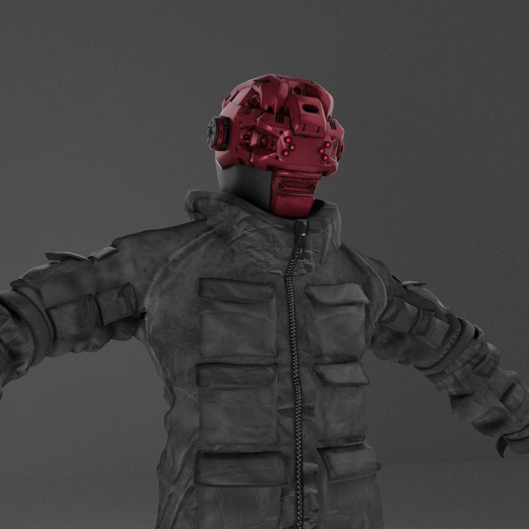 Scifi Character - Cyberpunk Mercenary 3D model rigged | CGTrader