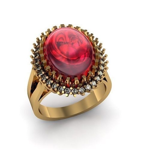 ruby daimond ring 3D model 3D printable | CGTrader
