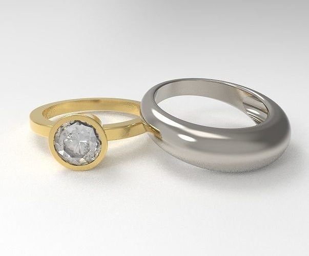 Bezel and Dome Ring Set 3D model 3D printable | CGTrader