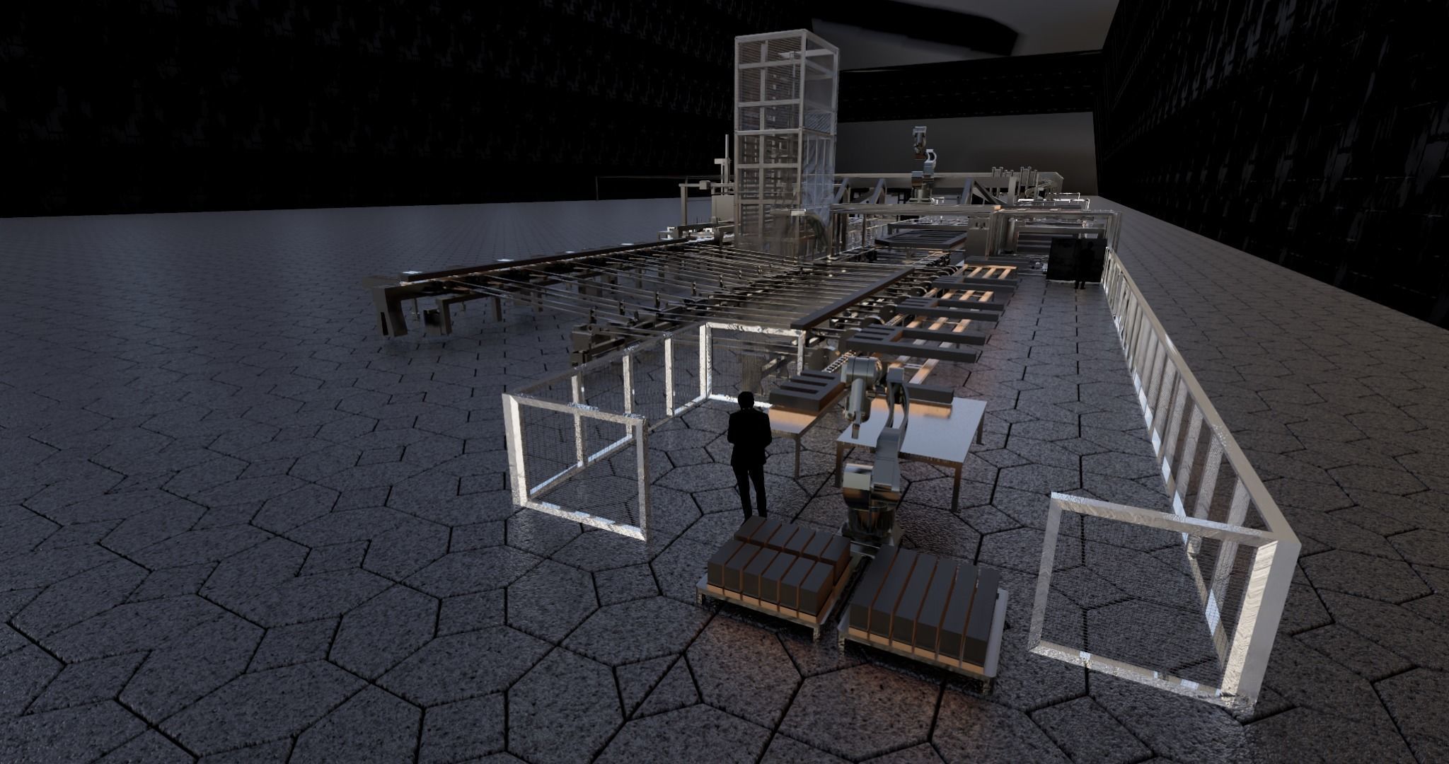 Assembly Line for Automatic House Building Structures 3D model animated ...