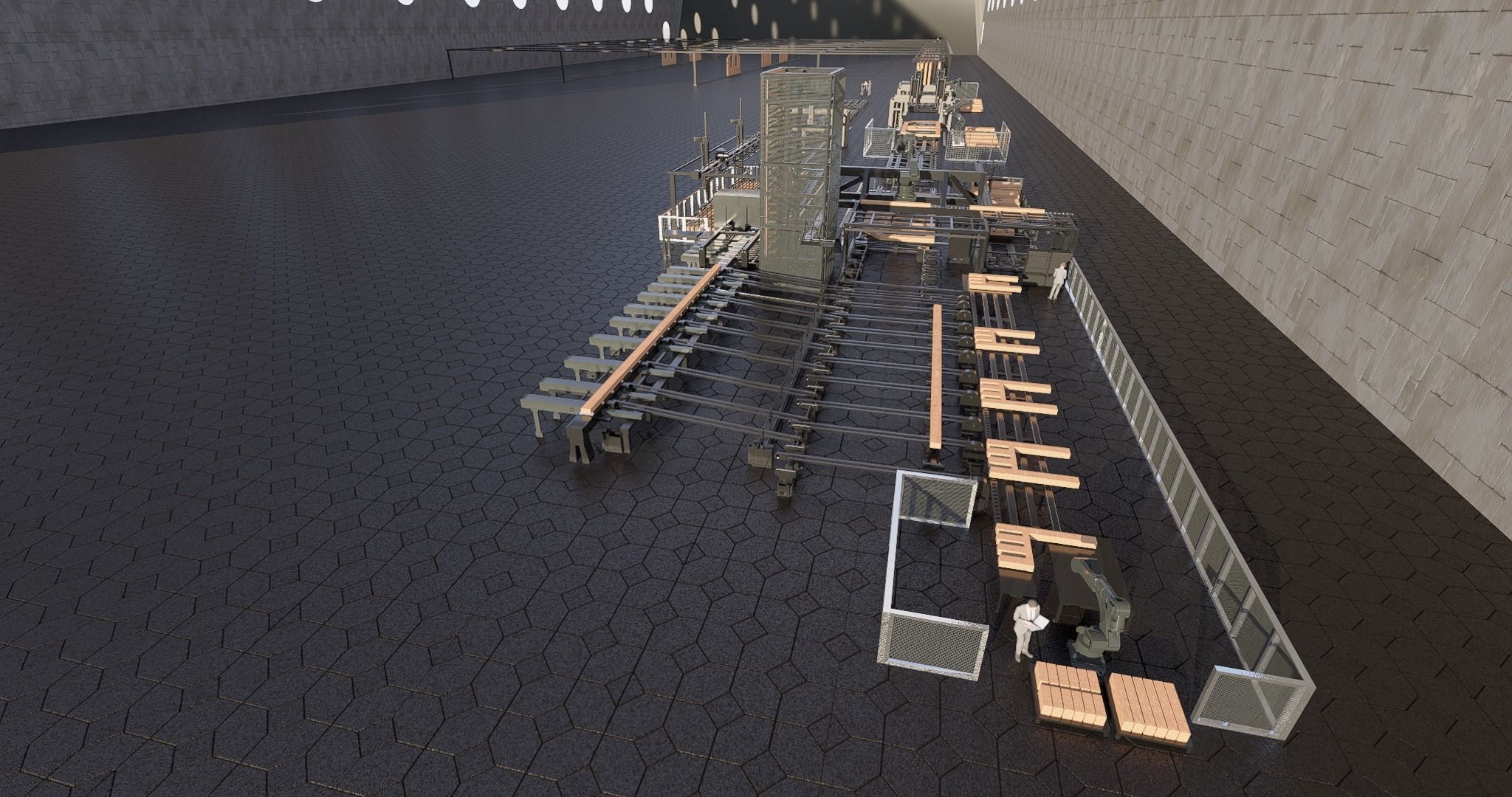 Assembly Line for Automatic House Building Structures 3D model animated | CGTrader