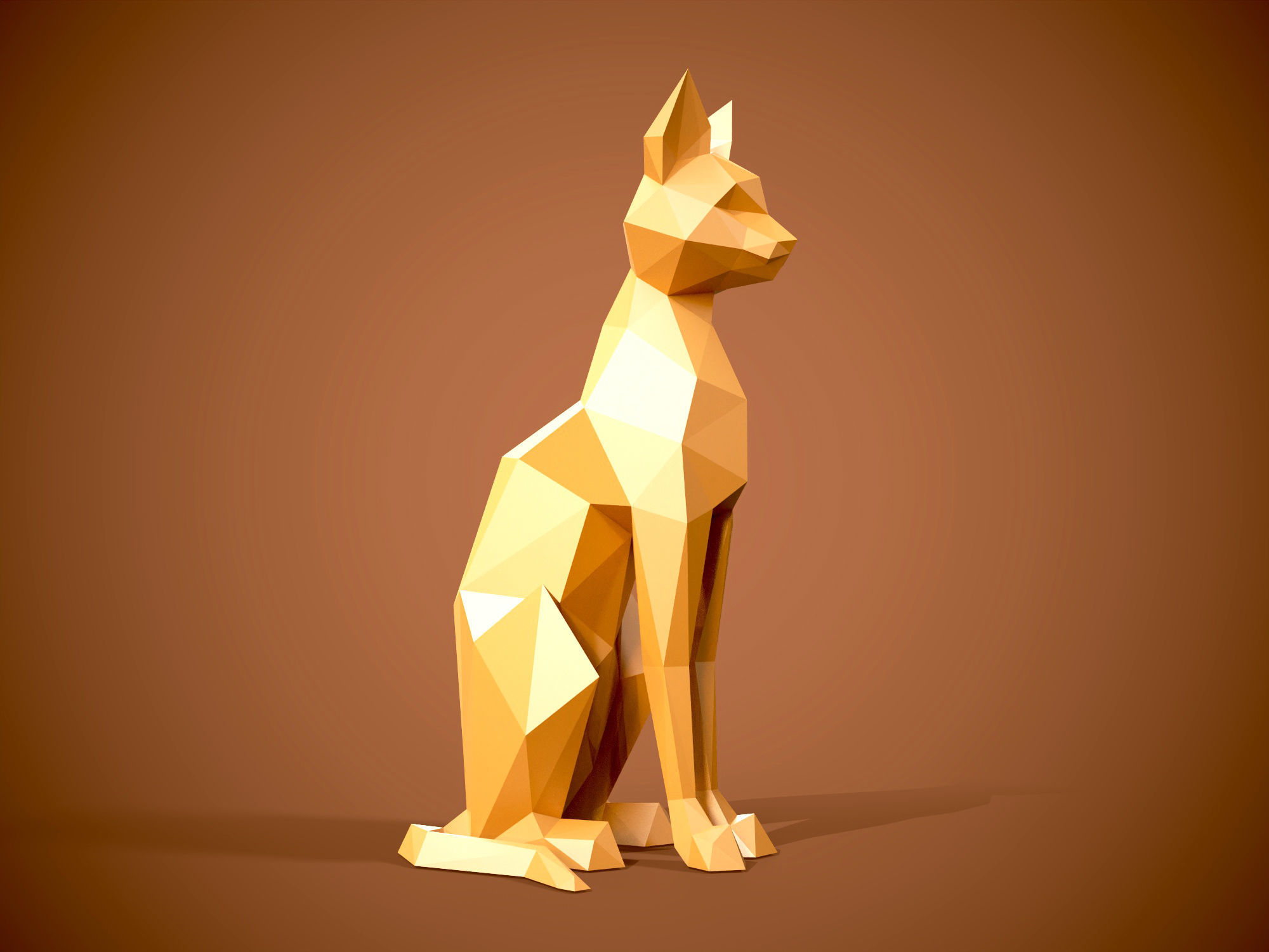 Low Poly Cat 3d model and Pepakura 3D model 3D printable | CGTrader