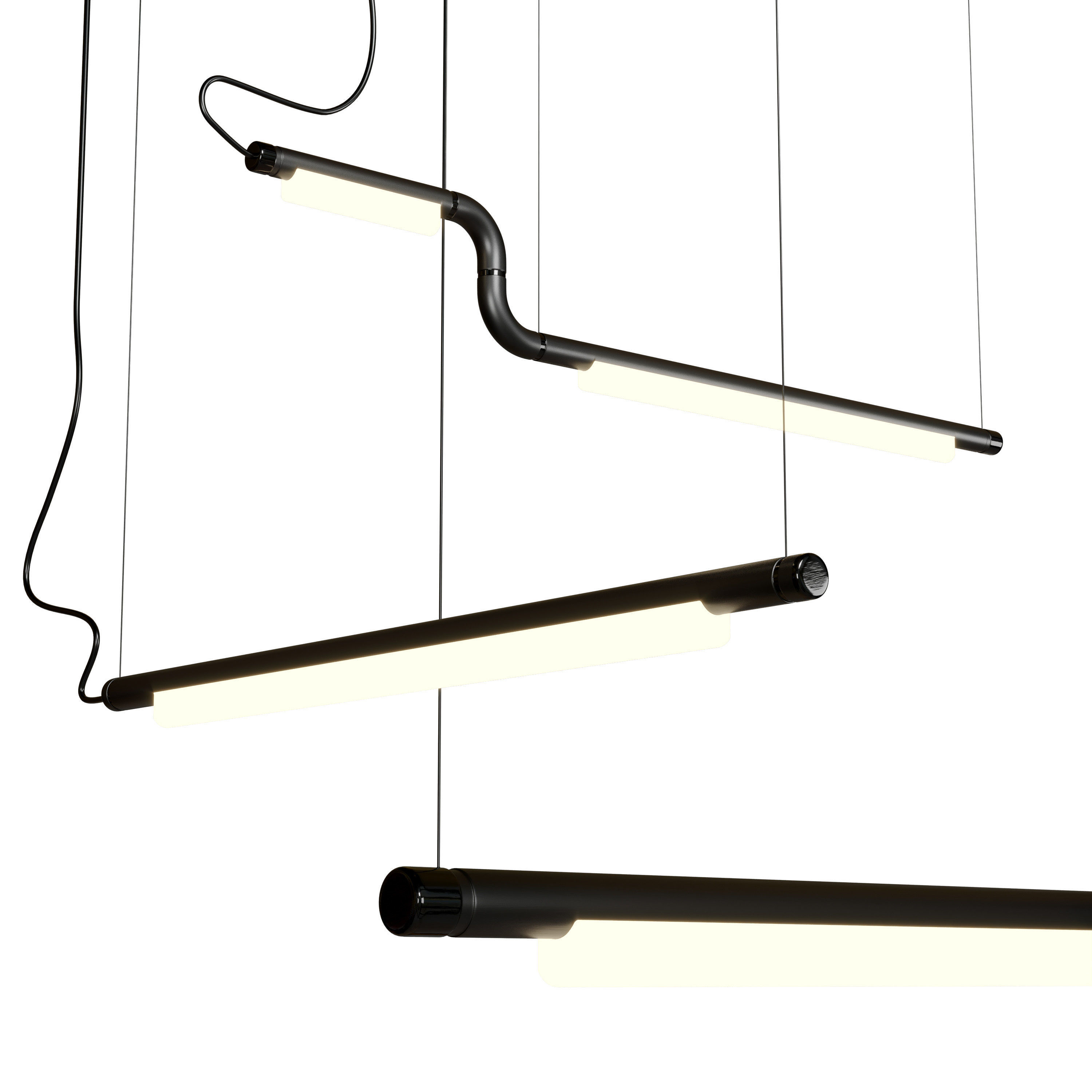 3D model Pipeline CM2 LED Linear Suspension Light VR / AR / low-poly ...