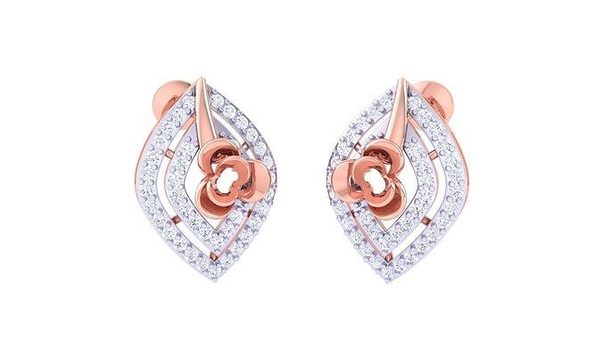 Women studs Earrings 3dm stl 3mf obj glb gltf mtl render detail 3D model 3D printable | CGTrader