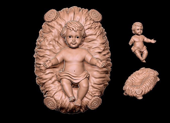 Baby Jesus and Cradle 3D model 3D printable | CGTrader