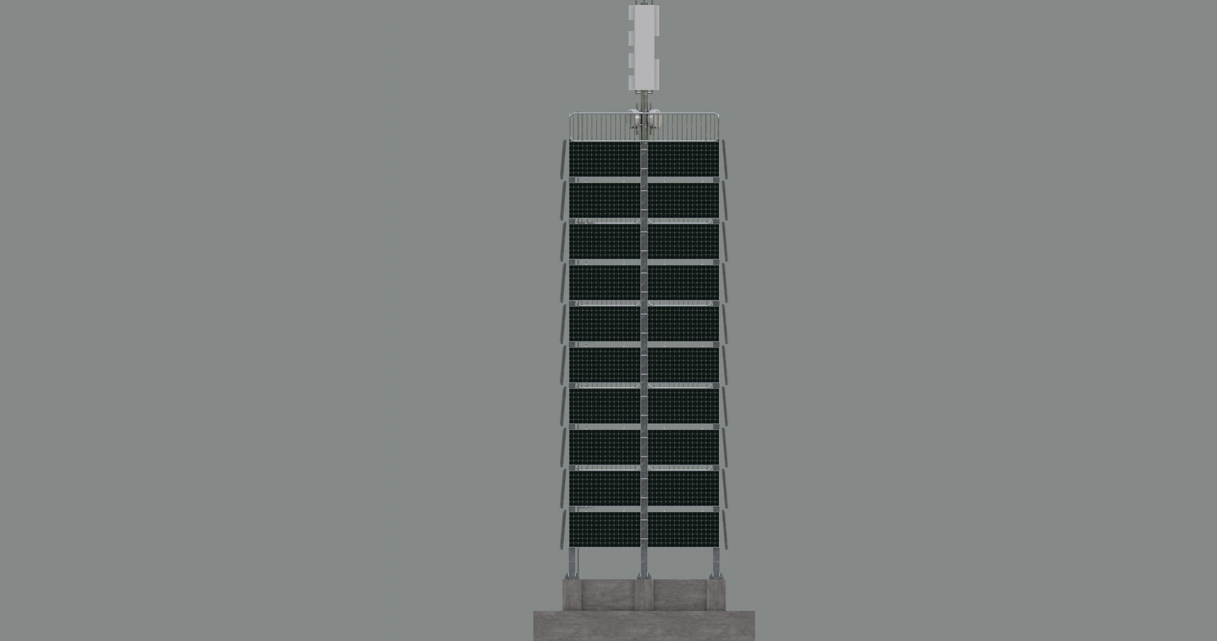 Vertical Solar Panel Tower Type-1 3D model | CGTrader