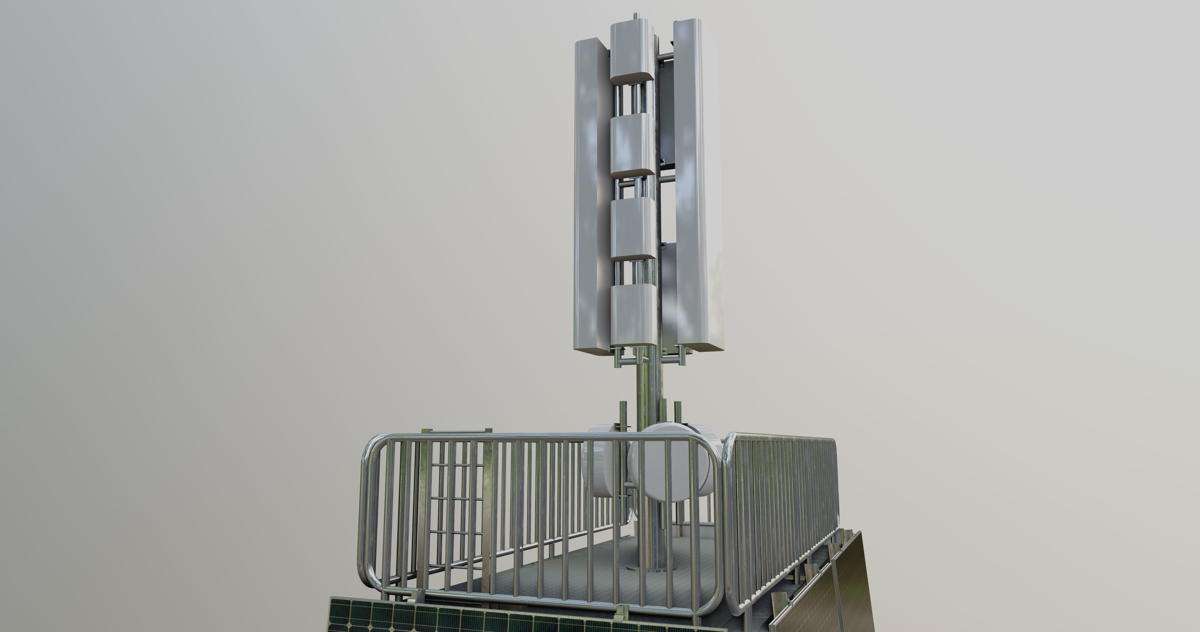 Vertical Solar Panel Tower Type-1 3D model | CGTrader