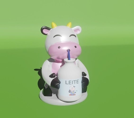 cow drinking milk - printeable model 3D model 3D printable | CGTrader