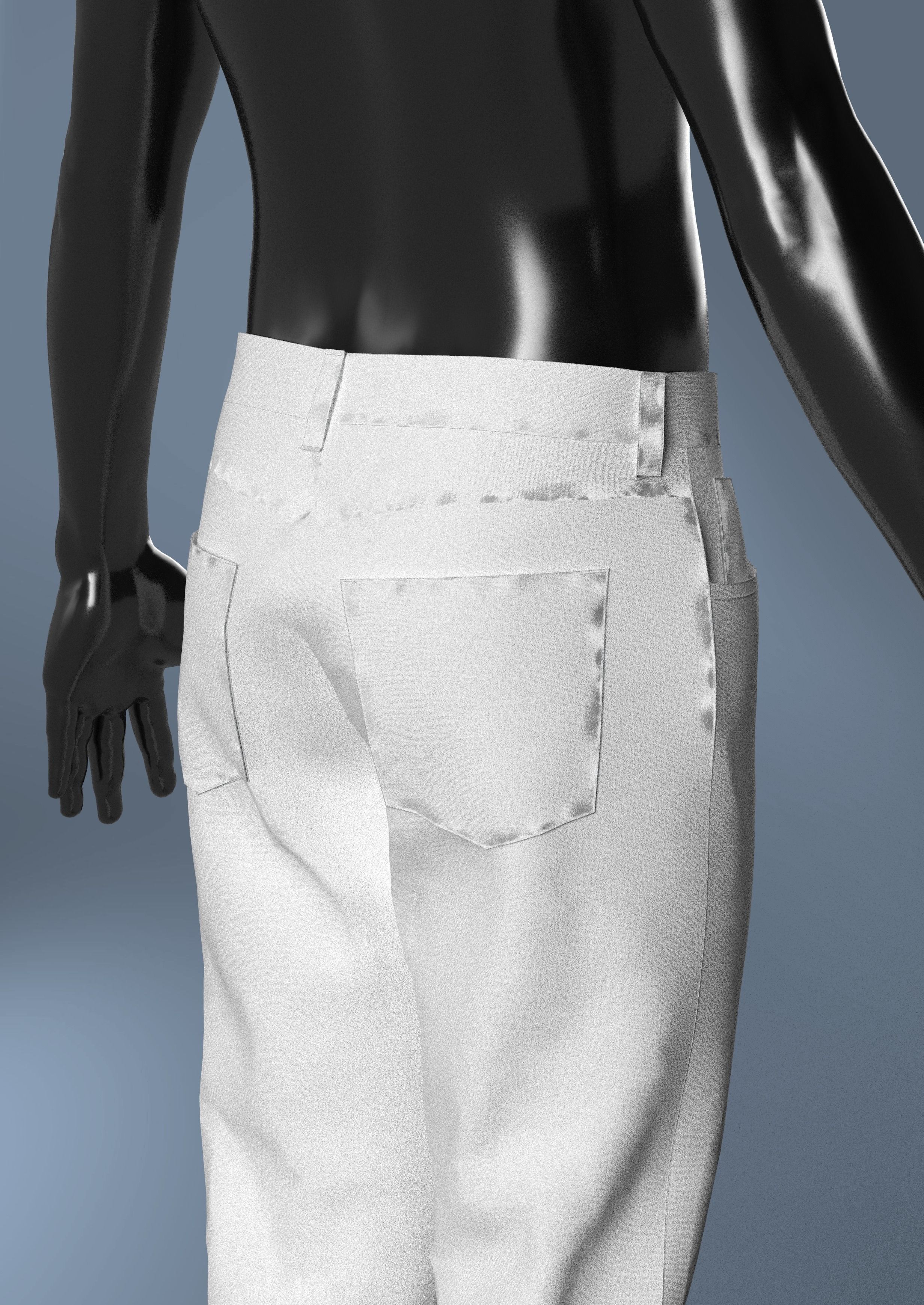 Man Basic Jean Modeling in Clo3D - Marvelous Designer free 3D model ...