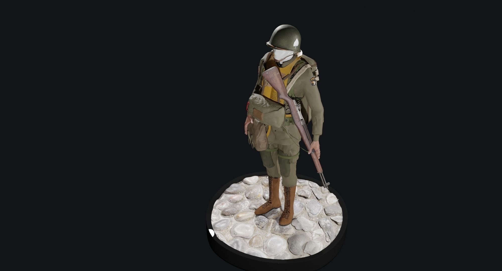 3D model World War 2 - US Paratrooper - Rigged VR / AR / low-poly ...