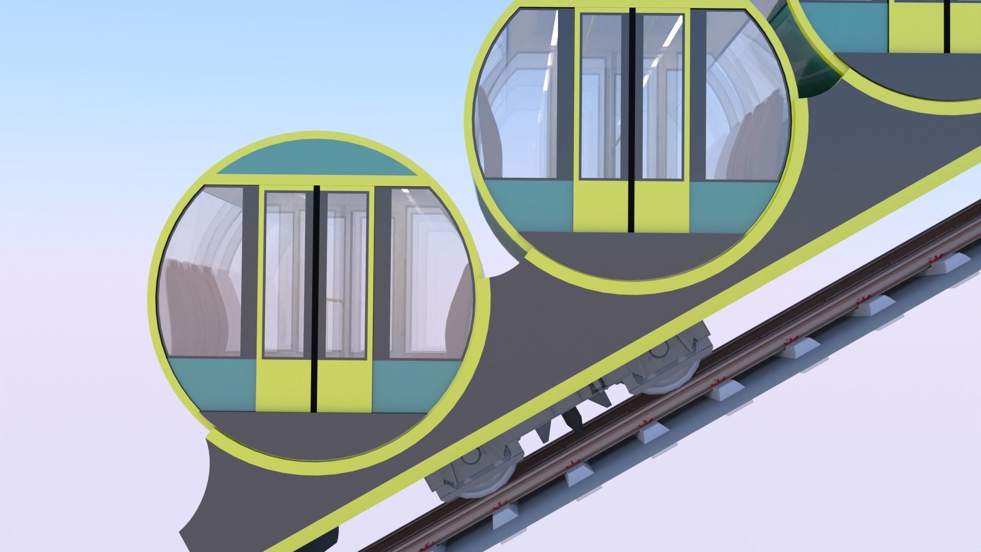 Funicular - mountain train 3D model | CGTrader