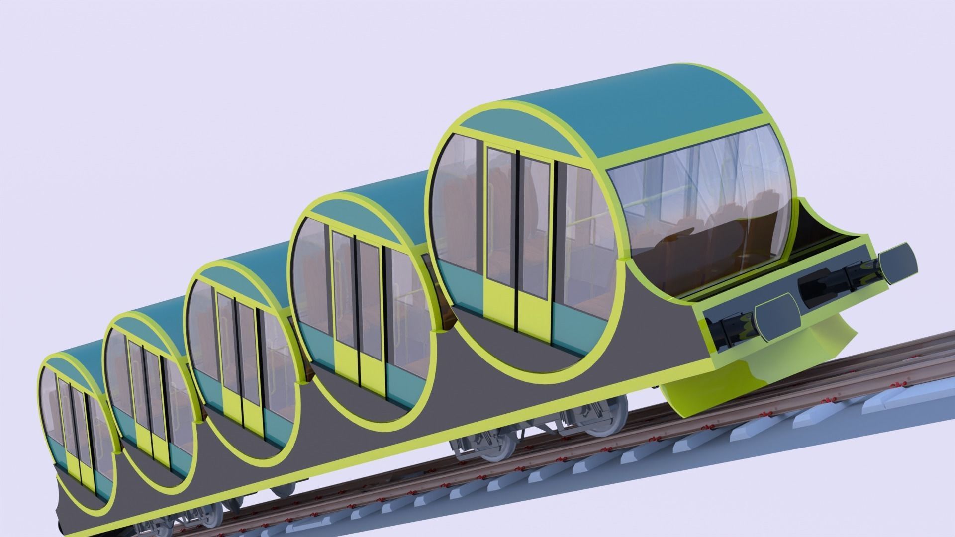 Funicular - mountain train 3D model | CGTrader