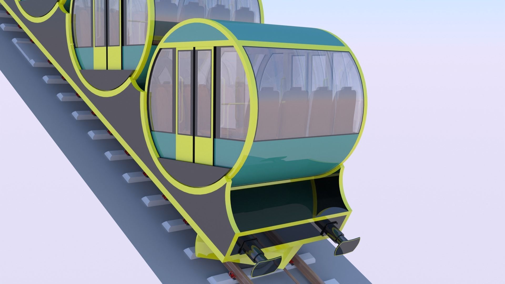 Funicular - mountain train 3D model | CGTrader