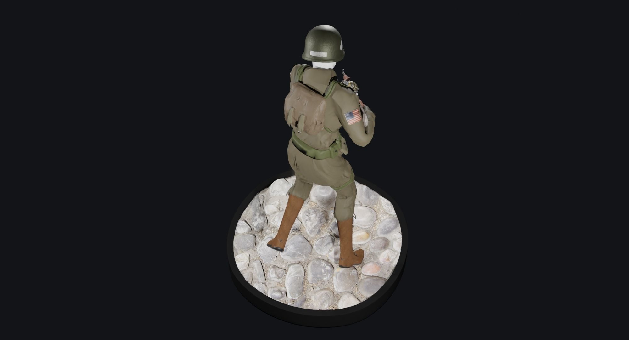 3D model World War 2 - US Paratrooper - Rigged VR / AR / low-poly ...