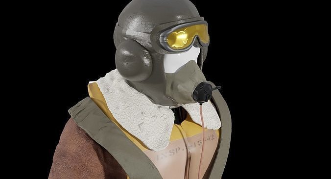 3D model World War 2 Spitfire Pilot VR / AR / low-poly | CGTrader