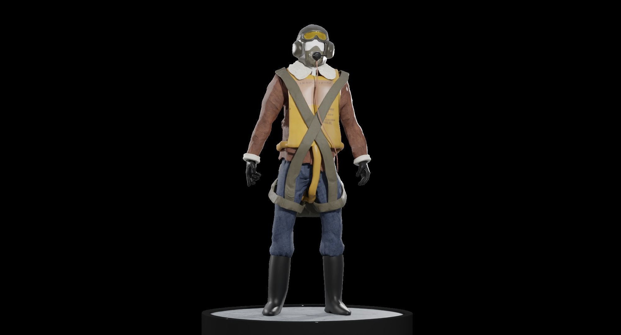 3D model World War 2 Spitfire Pilot VR / AR / low-poly | CGTrader