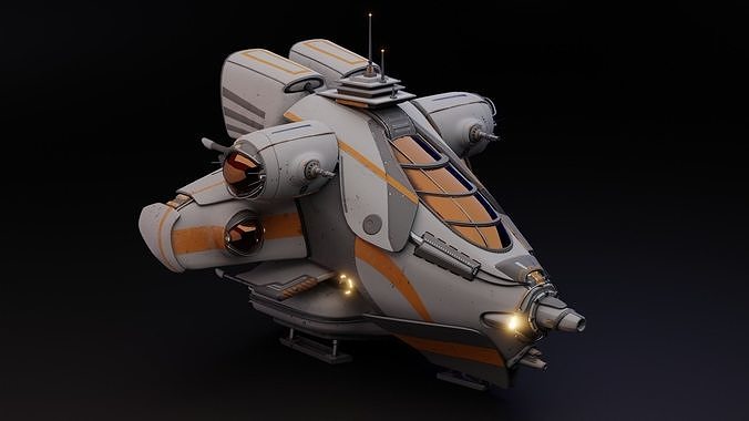 3D model Lowpoly Sci-fi Spaceship VR / AR / low-poly | CGTrader