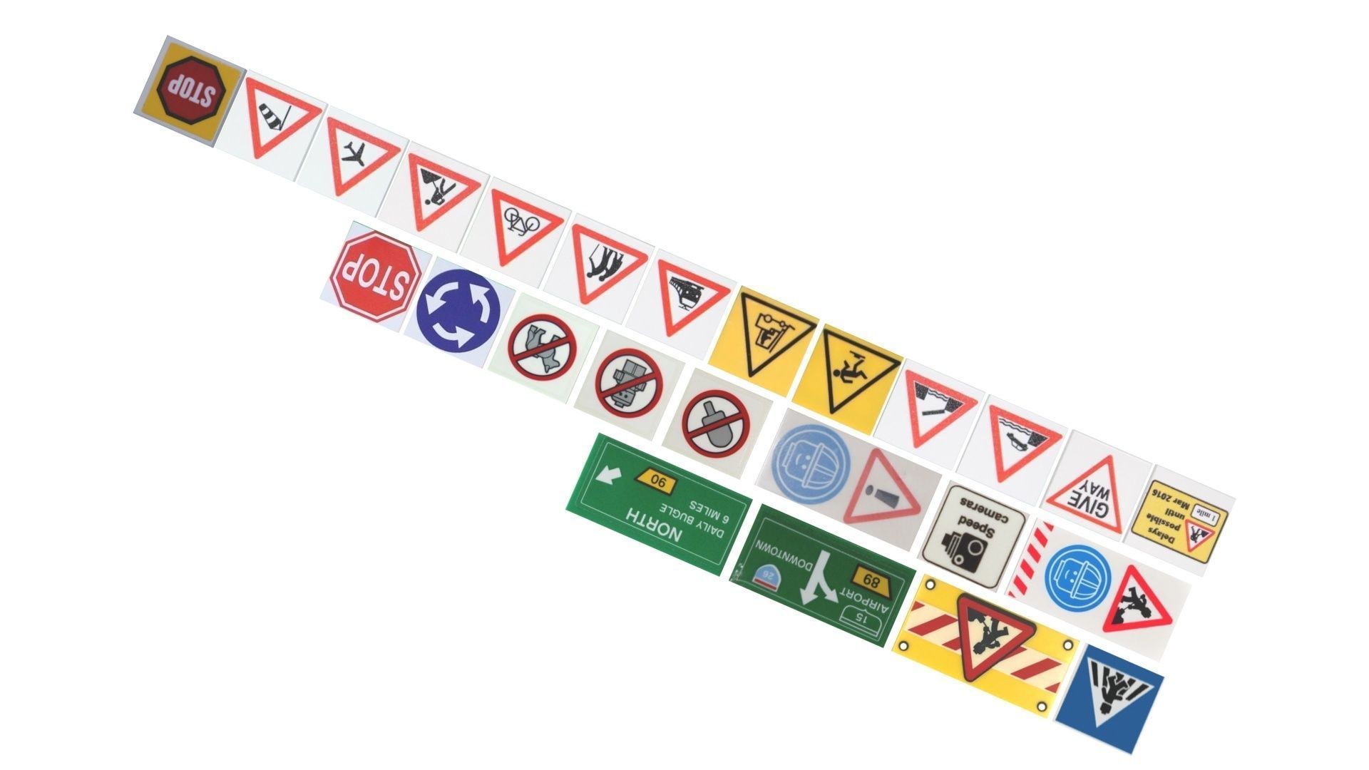 Road Sign Lego Tiles Set 3D model | CGTrader