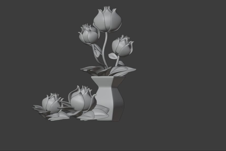 3D model Low poly Flower with Vase VR / AR / low-poly | CGTrader