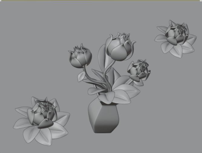 3D model Low poly Flower with Vase VR / AR / low-poly | CGTrader