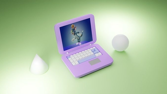 Low poly laptop free VR / AR / low-poly 3D model animated rigged | CGTrader