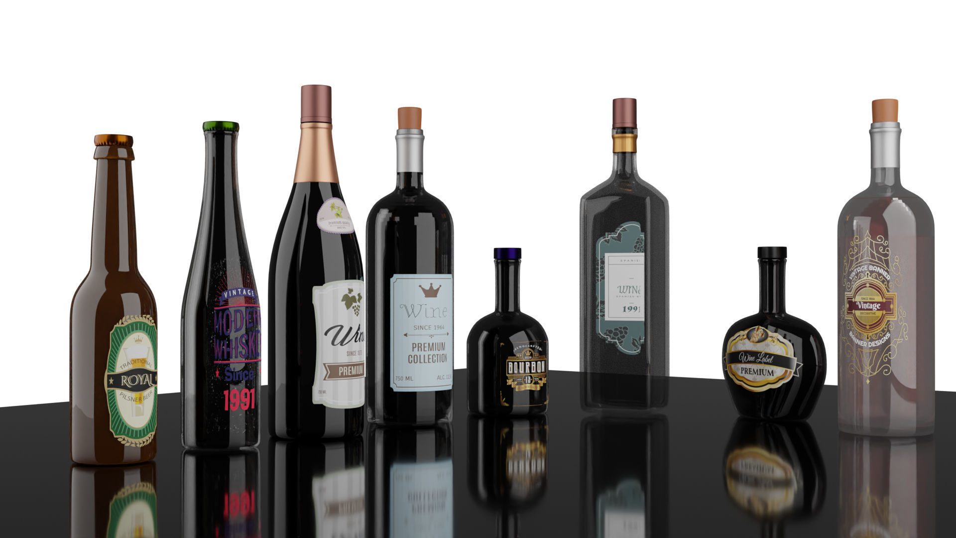 Bottle Design 3D model | CGTrader