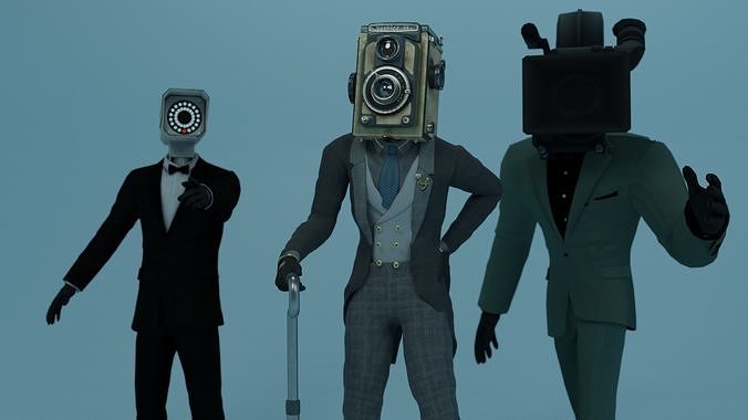 Skibidi toilet Camera Men 3D model rigged | CGTrader