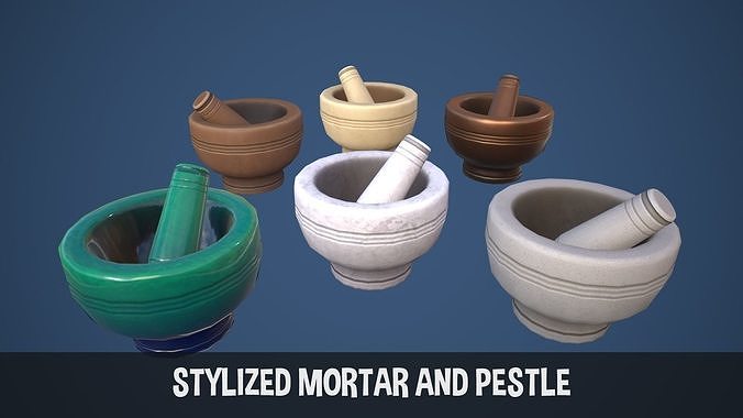 3D model Stylized Mortar and Pestle VR / AR / low-poly | CGTrader